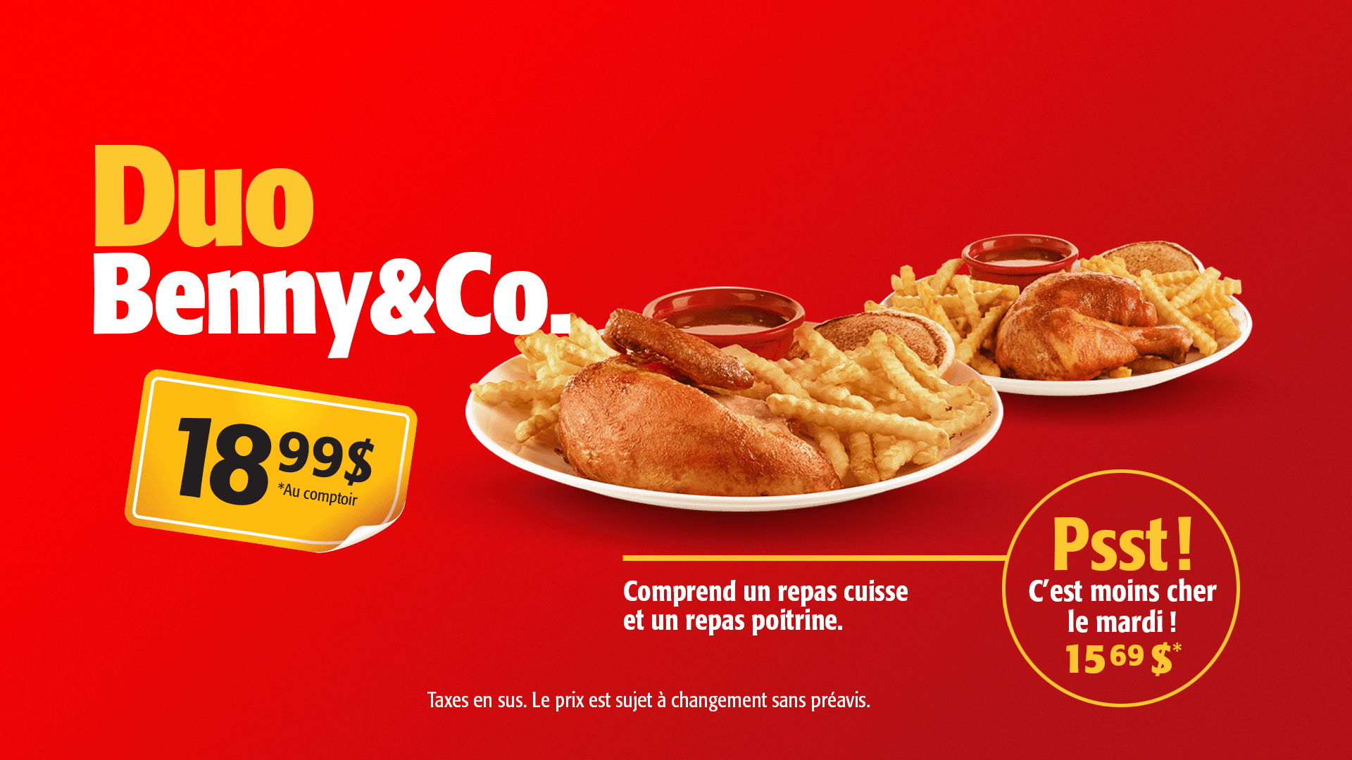 Promotions - Restaurants Benny&Co. poulet & côtes levées